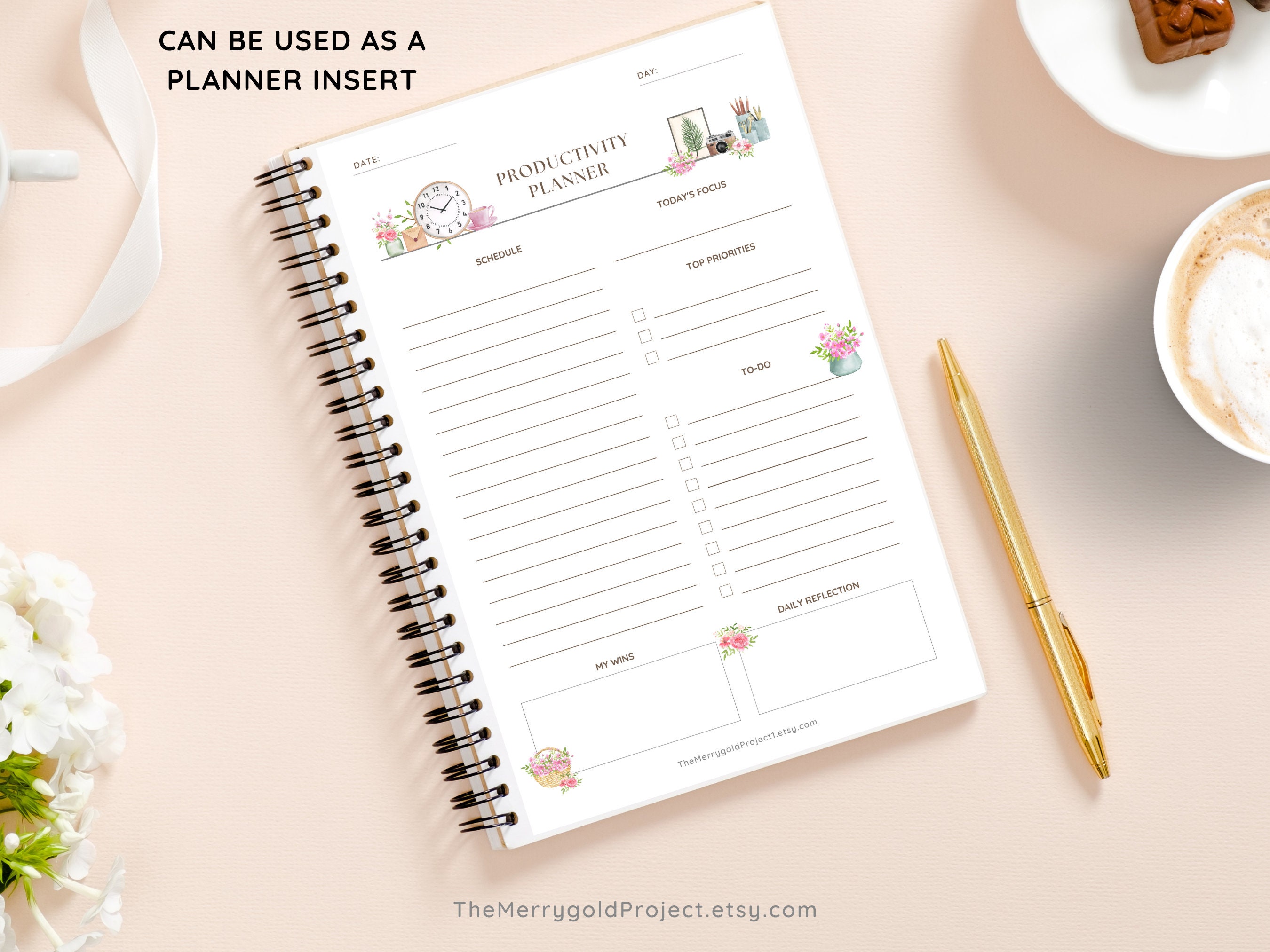 Cottagecore Daily Planner Printable Student Study Schedule - Etsy