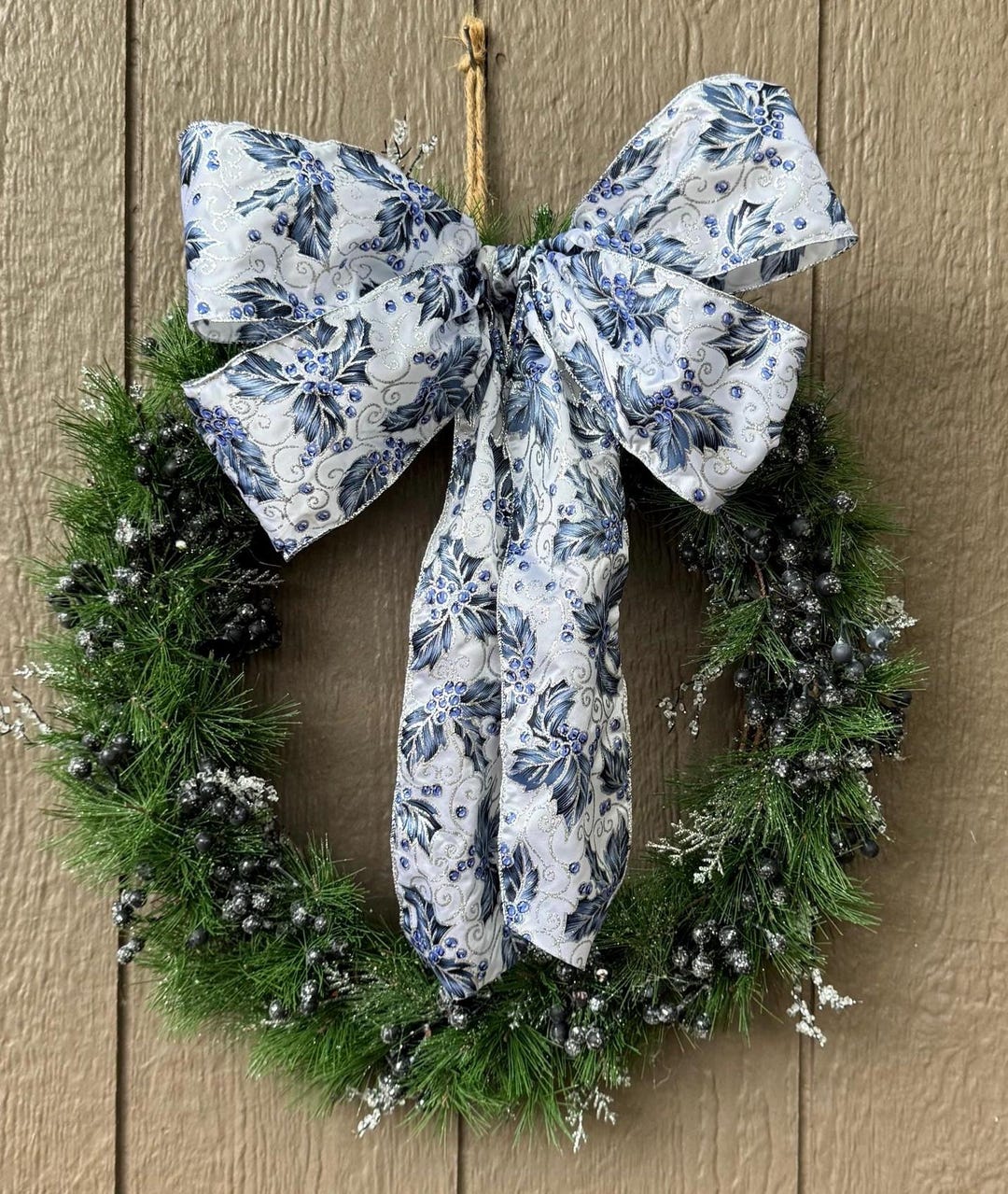 Christmas Blueberry Wreath, Holiday Blueberry Wreath, Wreath With ...