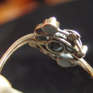 4430 Original Antique Georgian 18K Gold & Silver Ring, Natural Diamonds ...