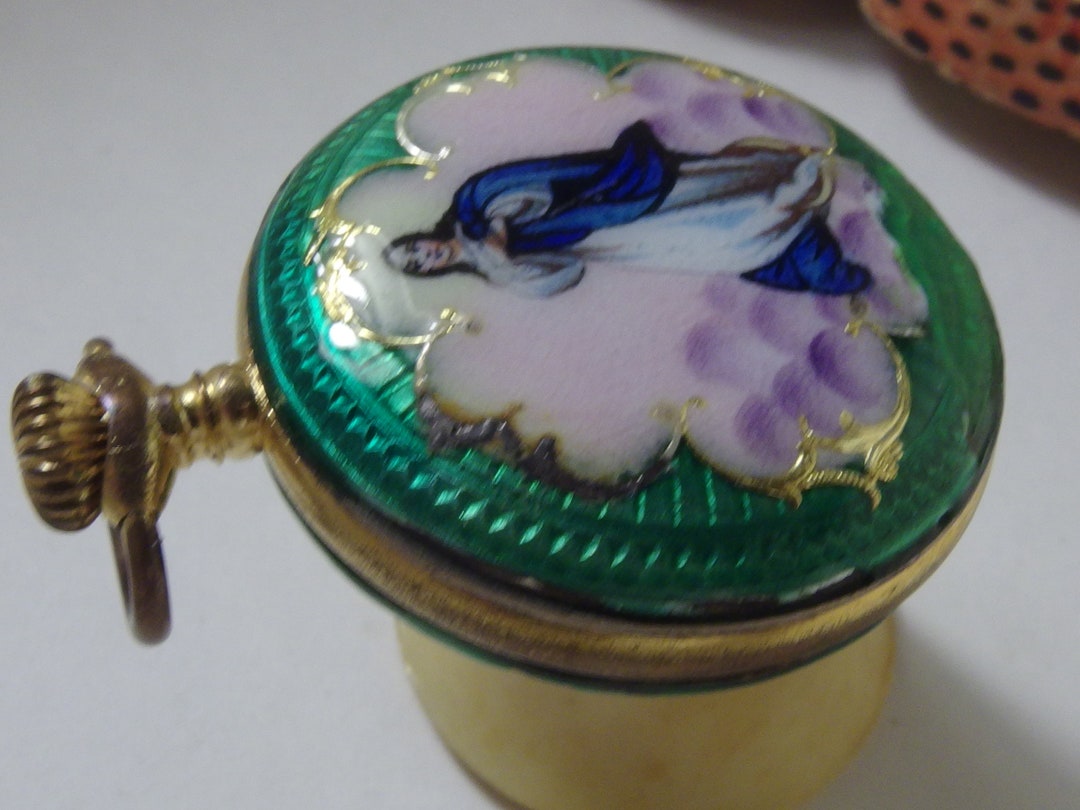 4063 Original Rare Titania Swiss Pocket Watch, Religious Virgin Mary ...