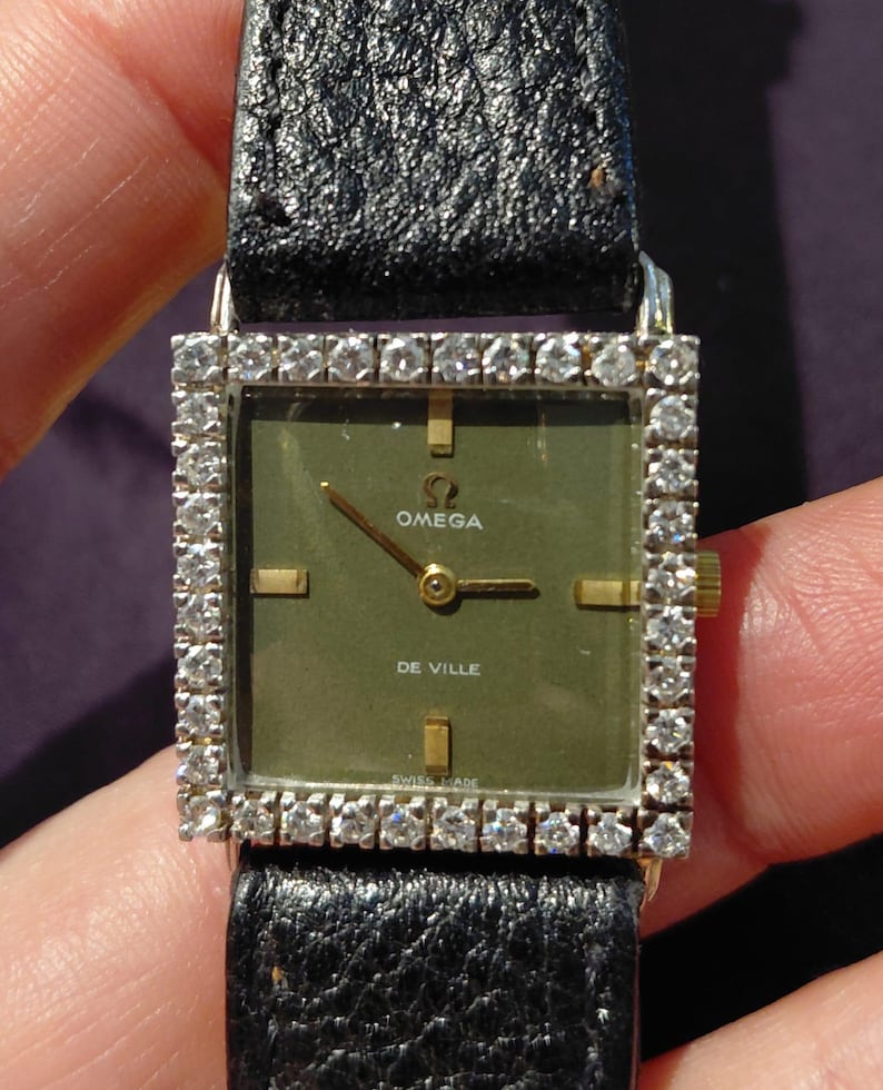 Vintage Omega De Ville Diamond Watch: 18K White Gold, 1979 - Etsy