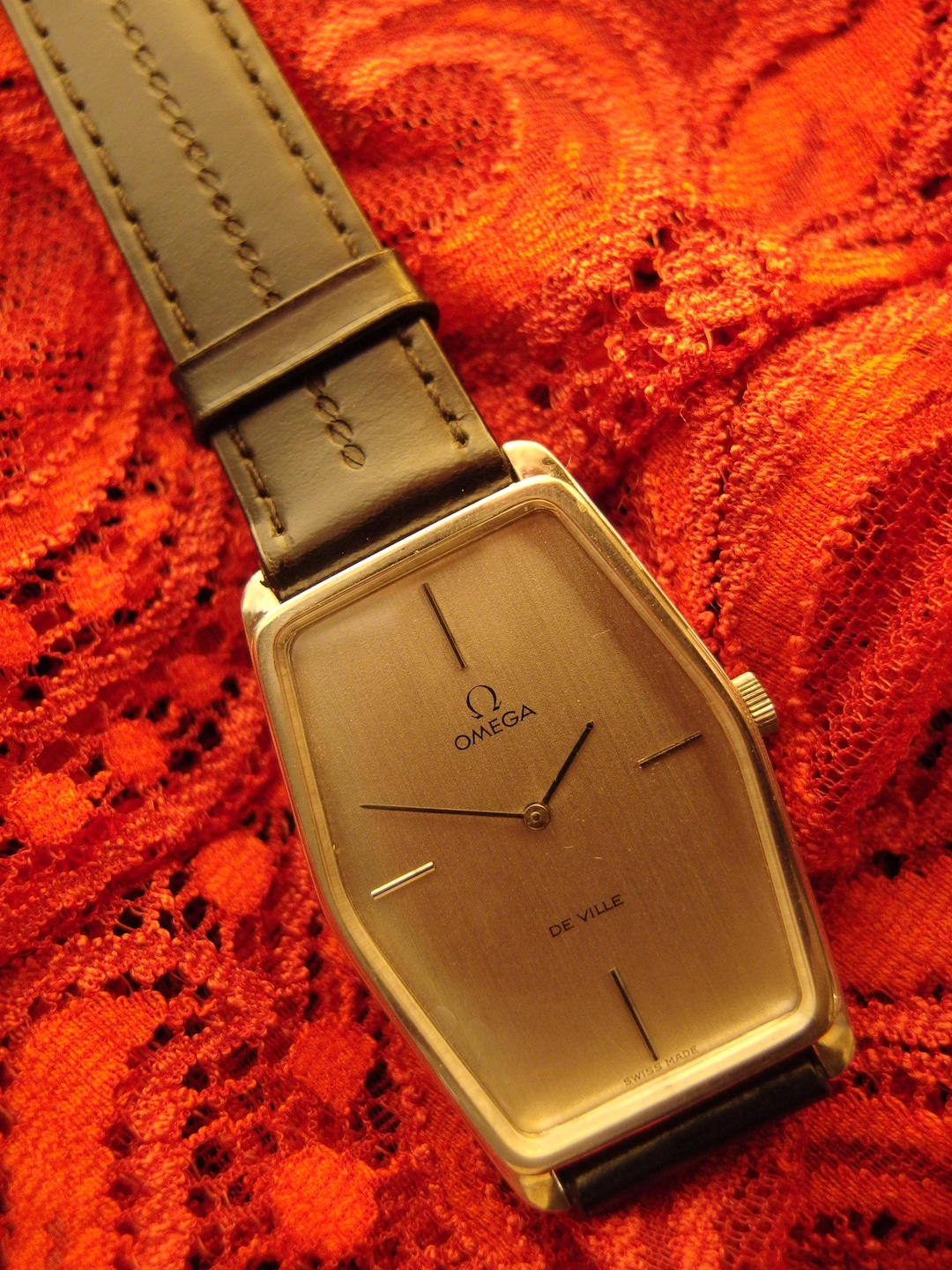 4384 Vintage Oversized Omega De Ville Wrist Watch Hexagonal Shaped ...