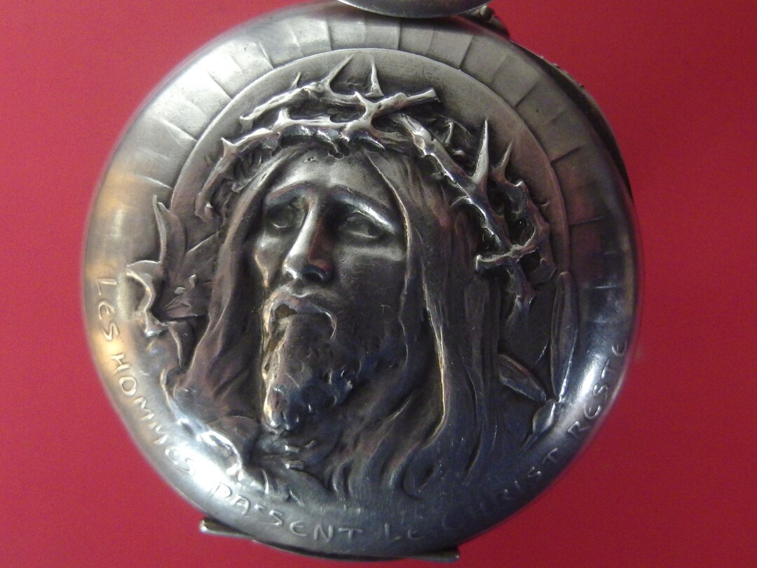 4292 Original Rare Religious Pocket Watch in Sterling Silver ...