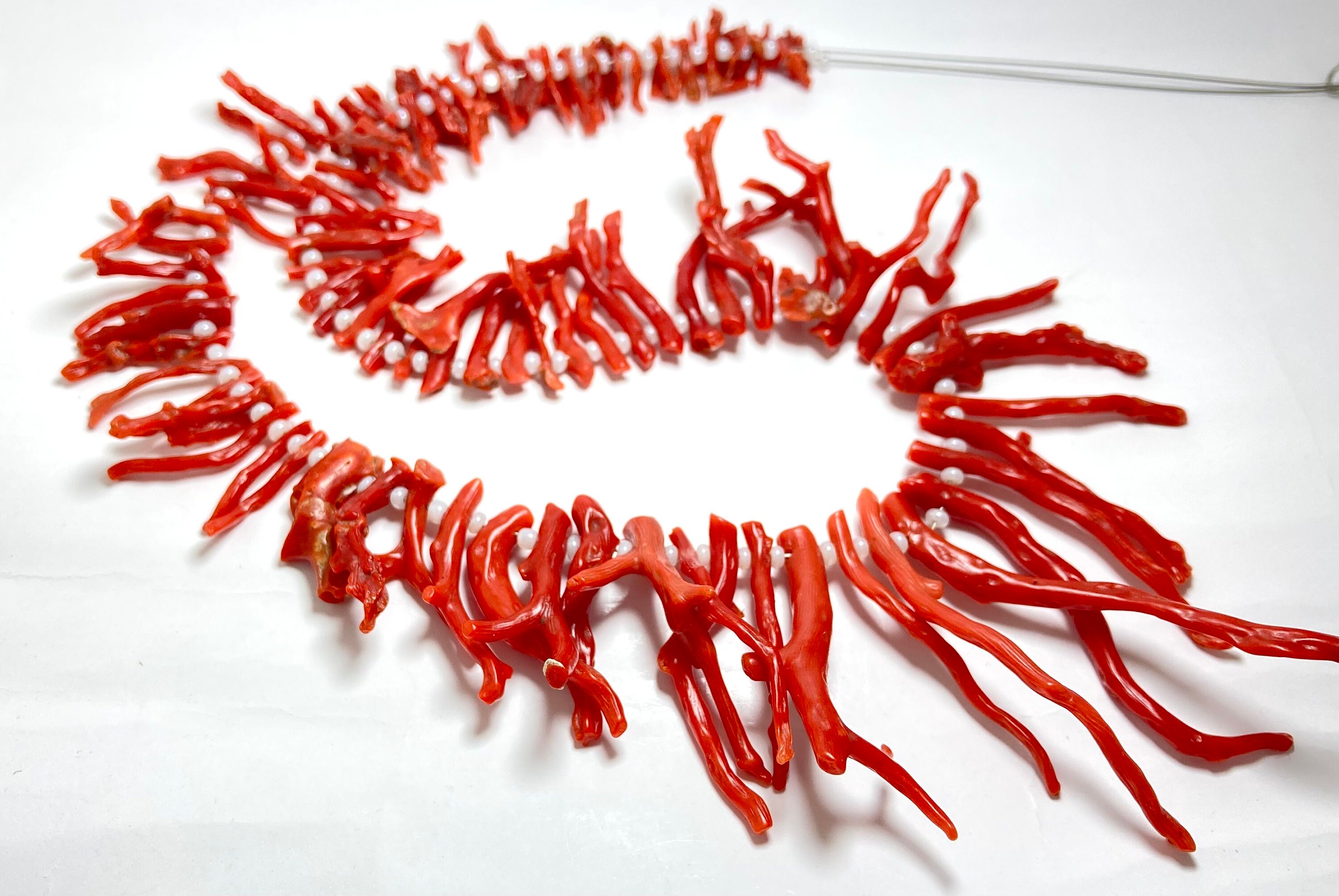 Coral Stick Beads Polish Raugh Italian Red Coral Beads 16inches