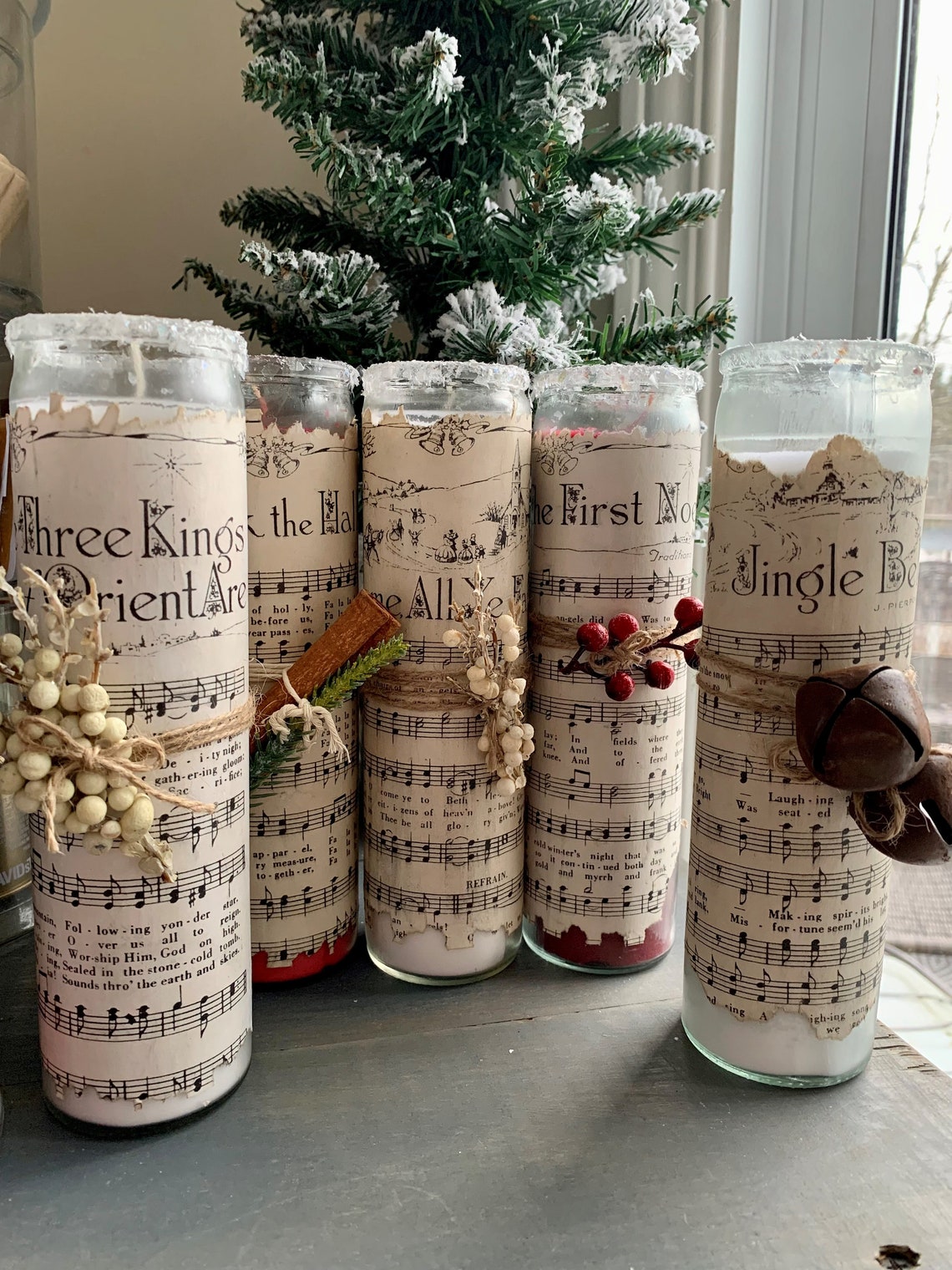 Vintage Christmas Candle - Etsy