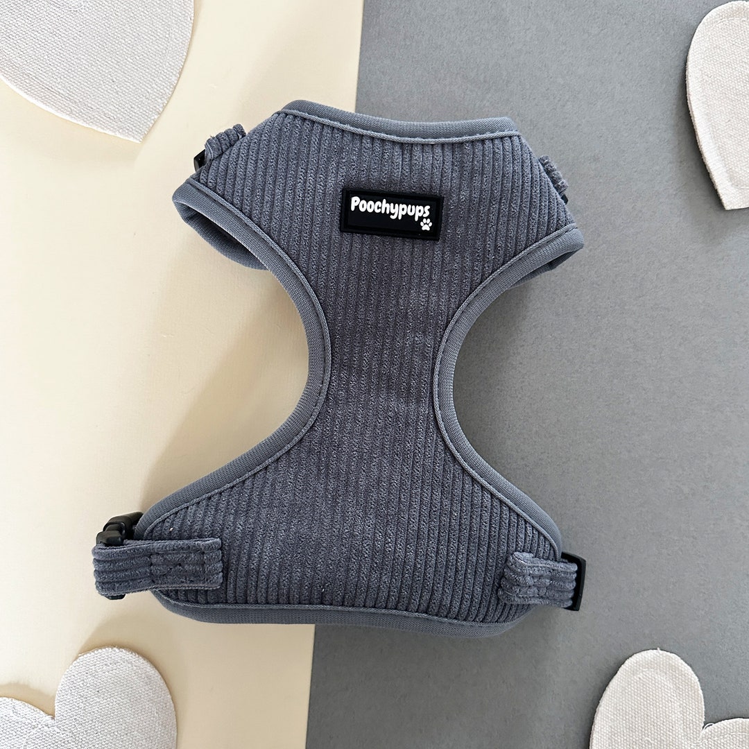Dark Grey Corduroy Dog Harness | Adjustable Harness | Dog Harness - Etsy