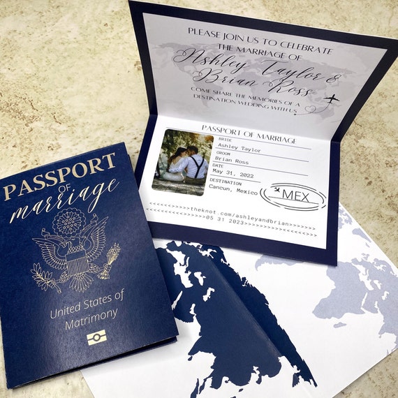 Passport Invitation Template Instant Canva Download - Etsy