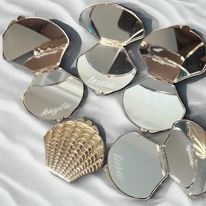 Engraved Seashell Compact Mirror - Etsy