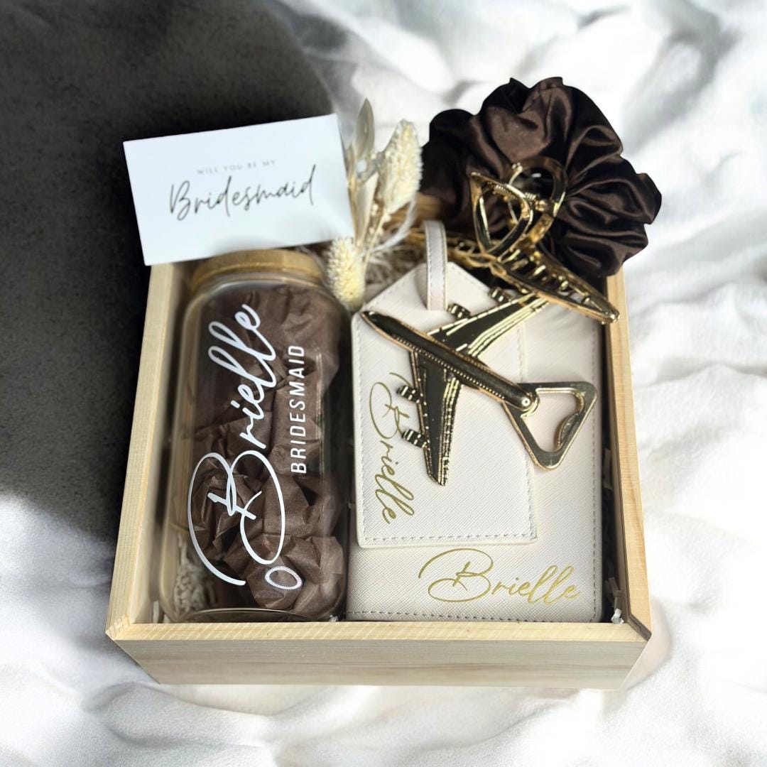Destination Wedding Proposal Box: Personalized Wooden Gift Set - Etsy