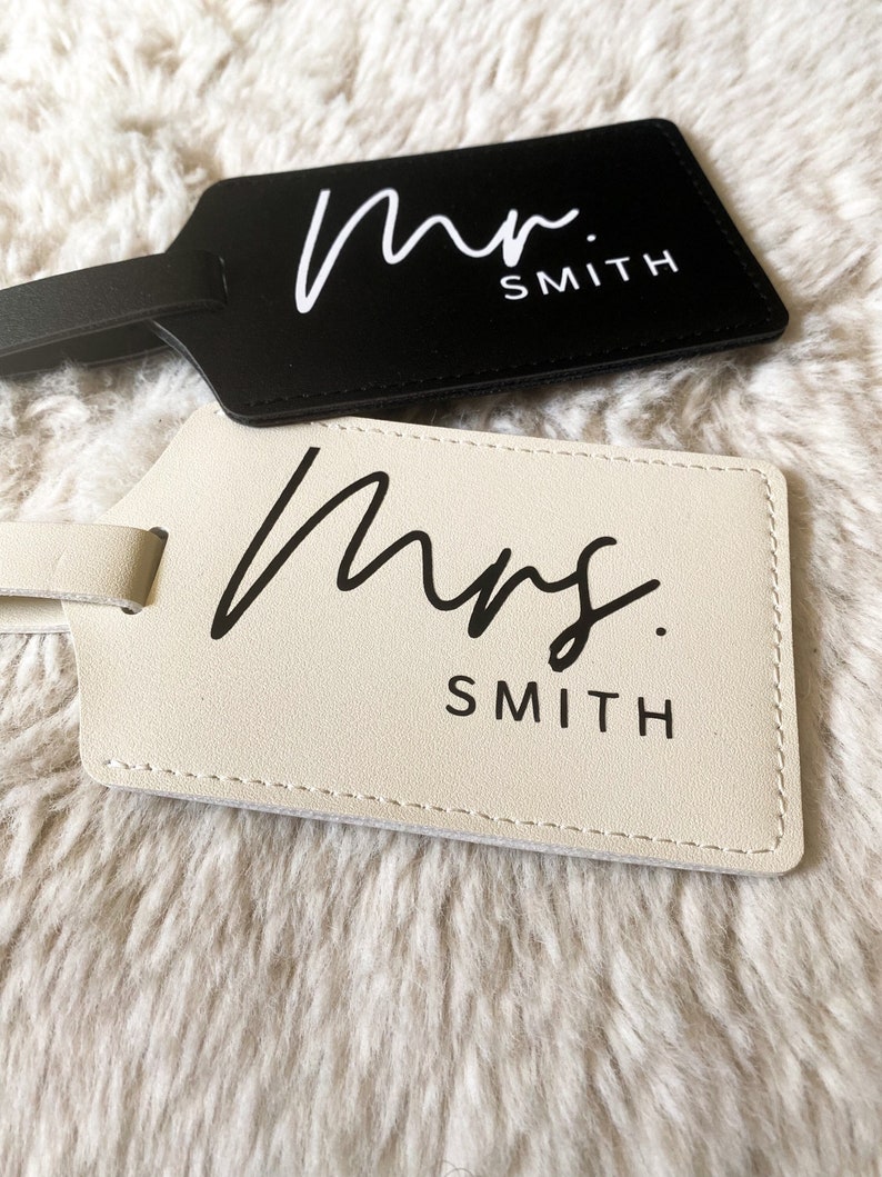 Mr and Mrs Luggage Tag Personalized His & Hers or Couple Set - Etsy