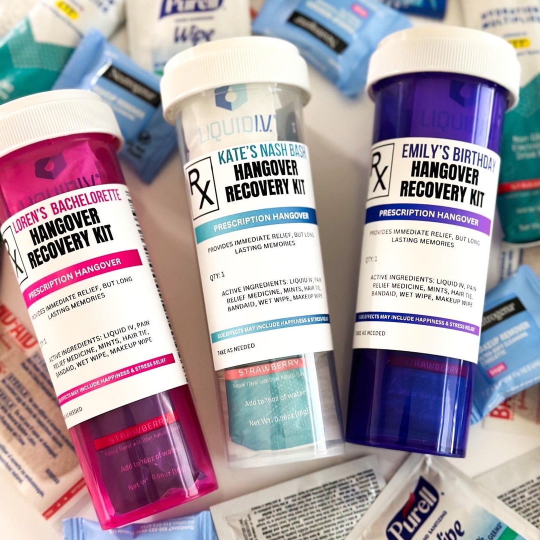 Recovery Kit Pill Bottle | Bachelorette Party| Girls Trips | Emergency ...
