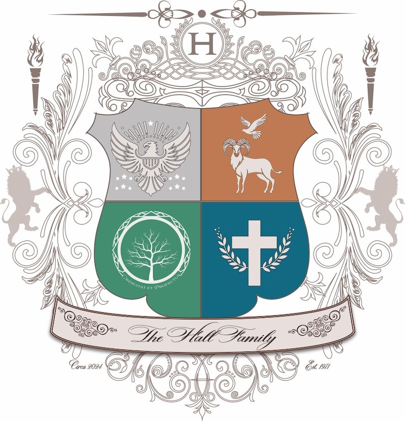 Family Crest (coat of Arms). Modern, Custom Designed and Personalized ...