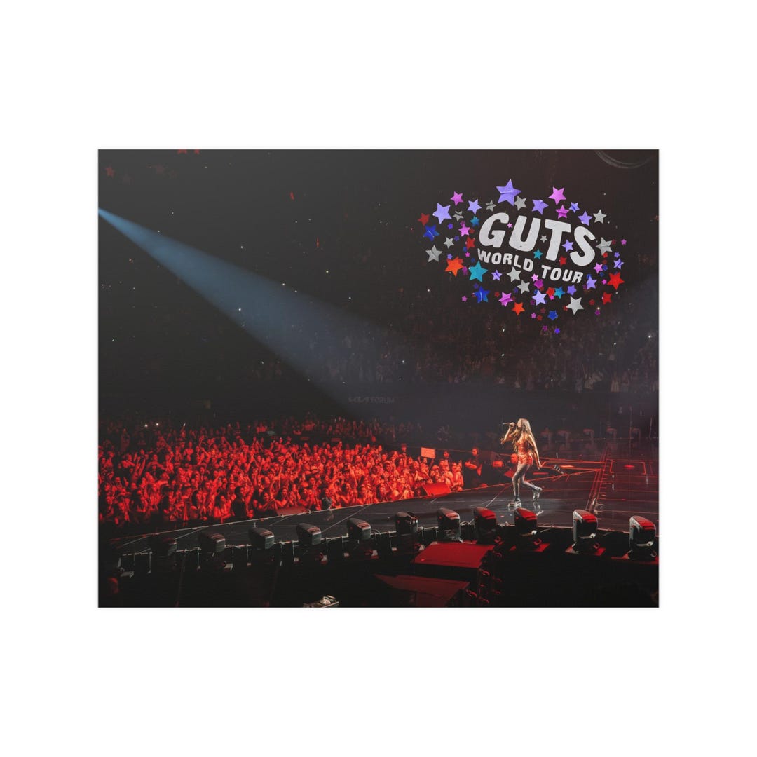 Olivia Rodrigo Guts World Tour Horizontal Concert Poster option 1 Satin ...
