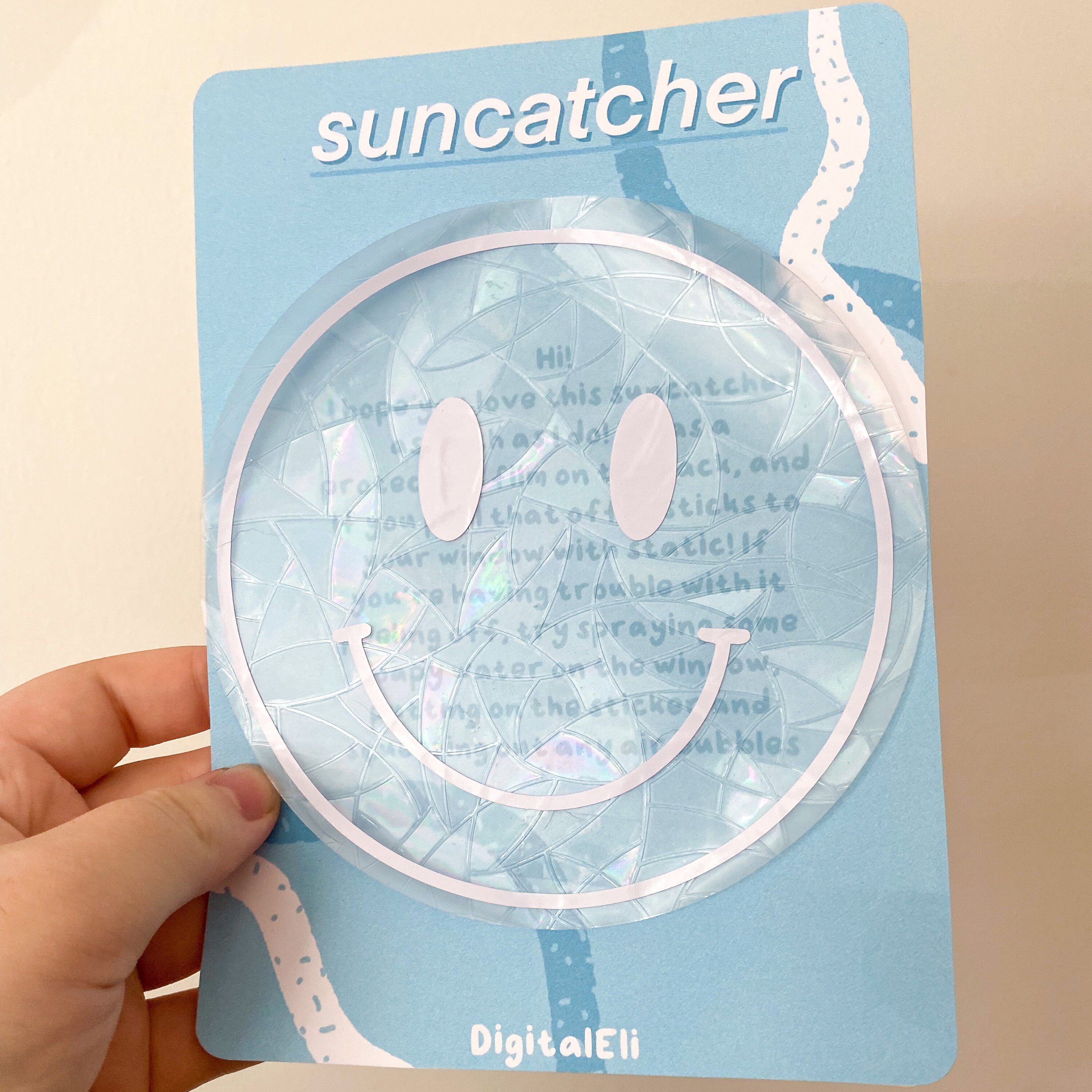 Smiley Face Suncatcher Sticker for Your Window Rainbow - Etsy