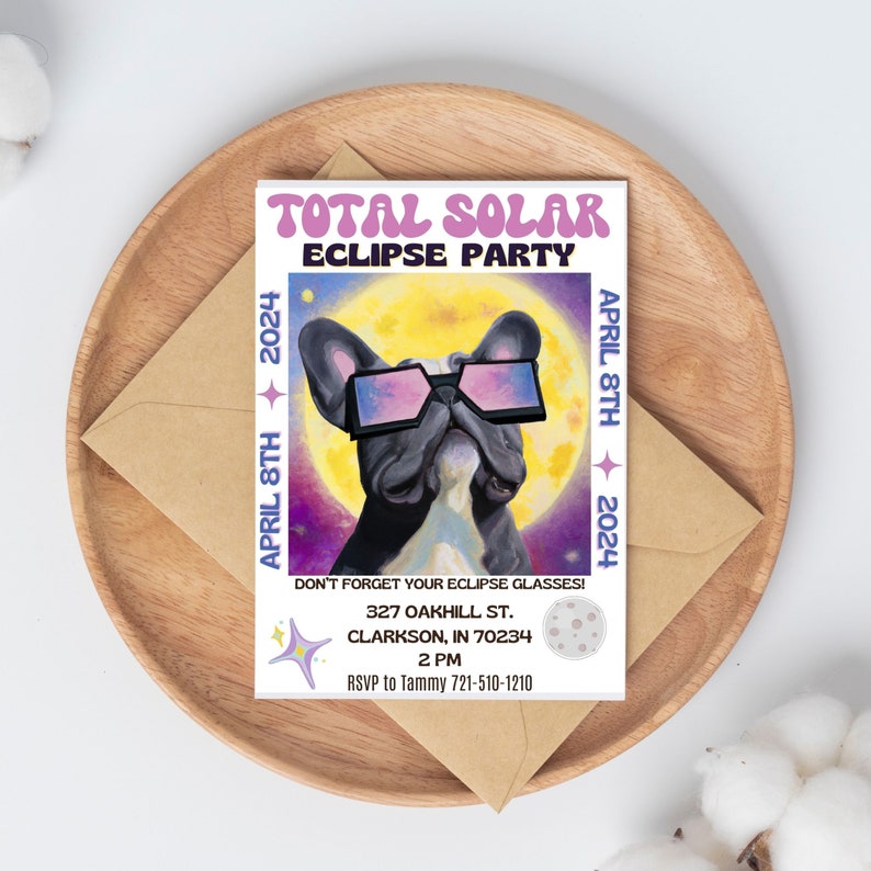 Editable Solar Eclipse Party Invitation, Printable Editable Template in ...