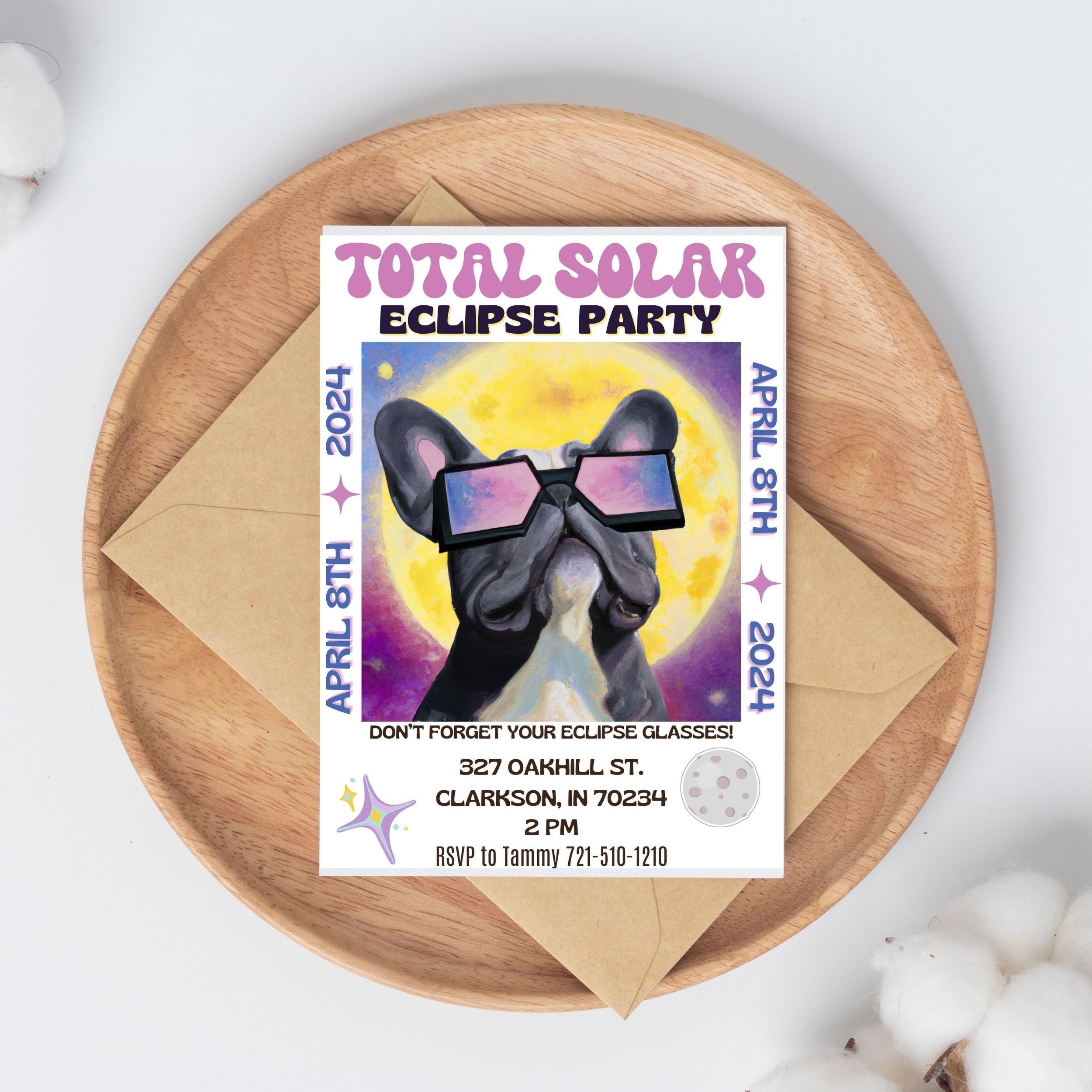 Editable Solar Eclipse Party Invitation, Printable Editable Template in ...