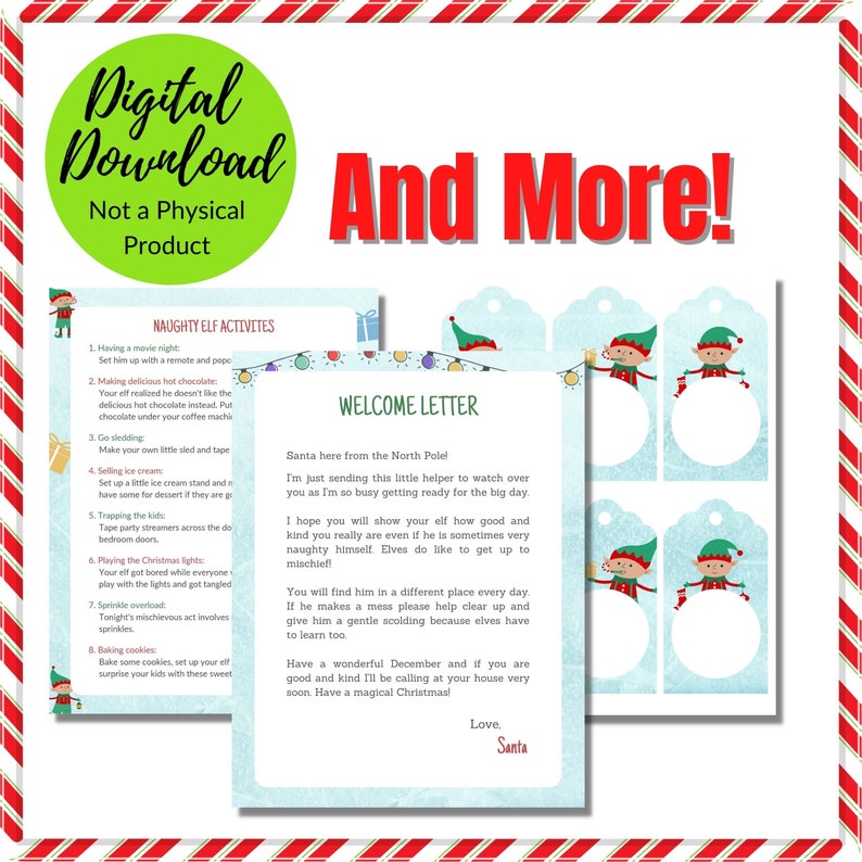 Naughty Elf, Christmas Elf Kit, Elf on the Shelf Kit Printables, Elf ...