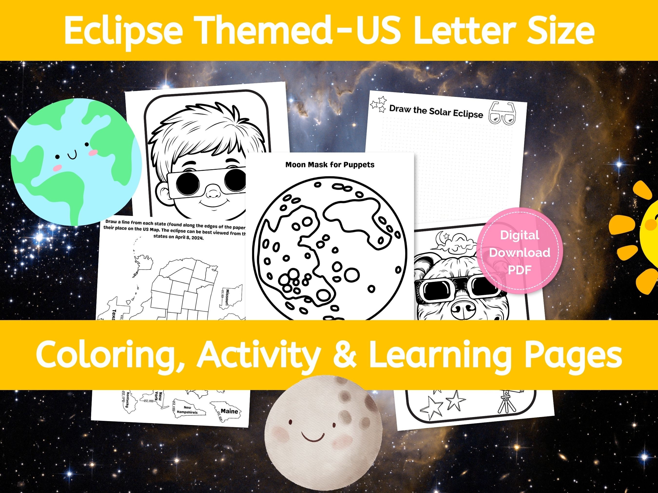 Total Solar Eclipse 2024, Eclipse Party Activities for Kids, April 8 ...