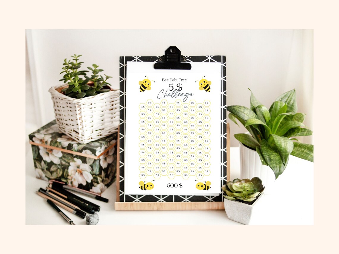 500 Dollar Challenge Tracker, Saving Tracker, Envelope Challenge, Money ...