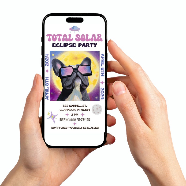 Editable Solar Eclipse Party Invitation, Printable Editable Template in ...