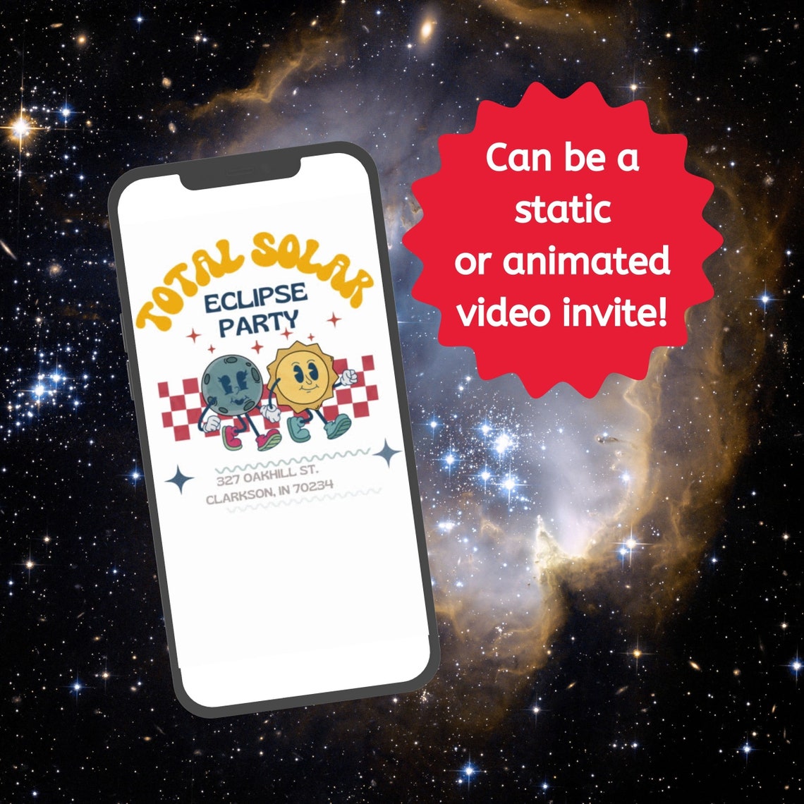 Editable Solar Eclipse Party Invitation, Printable Editable Template in ...