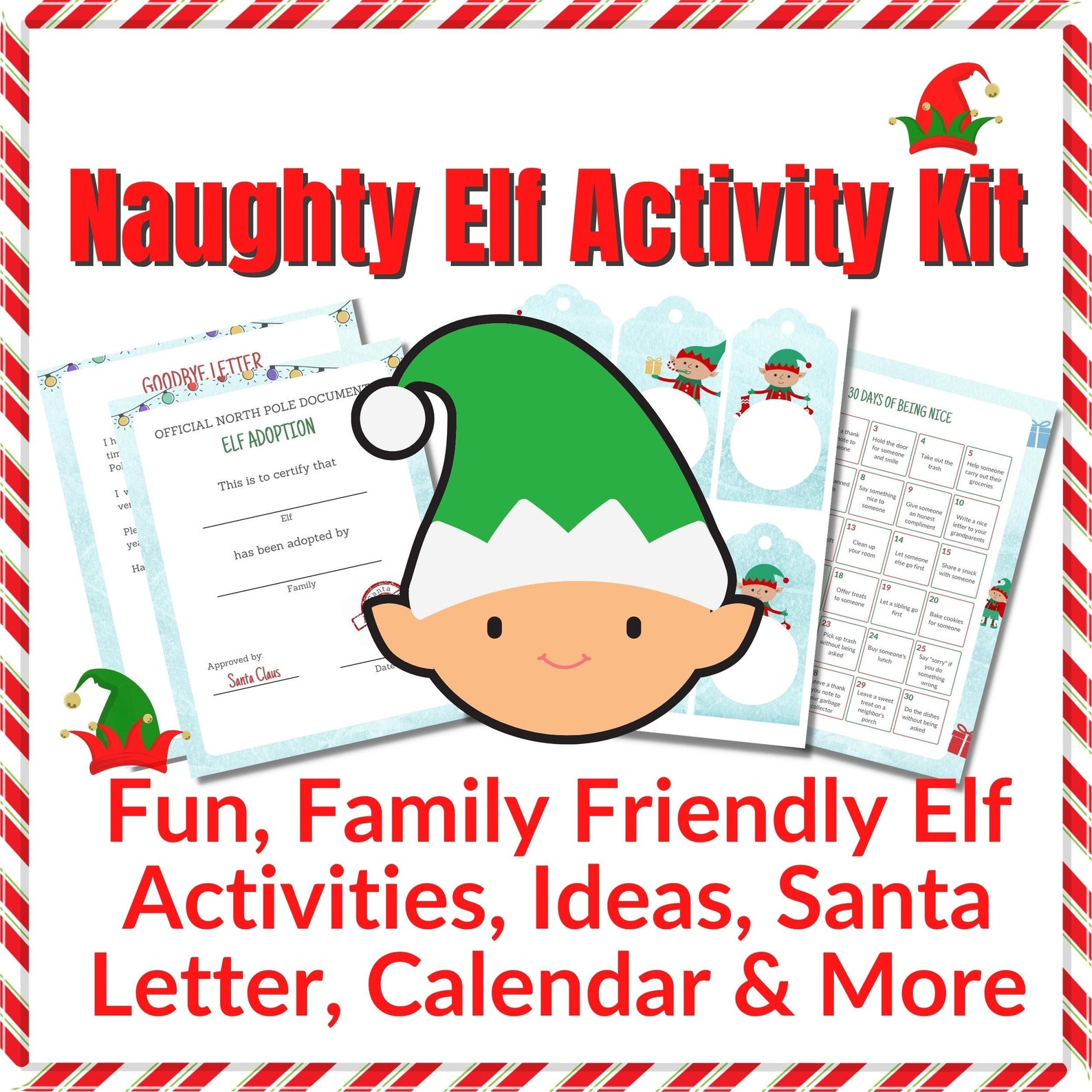 Naughty Elf, Christmas Elf Kit, Elf on the Shelf Kit Printables, Elf ...