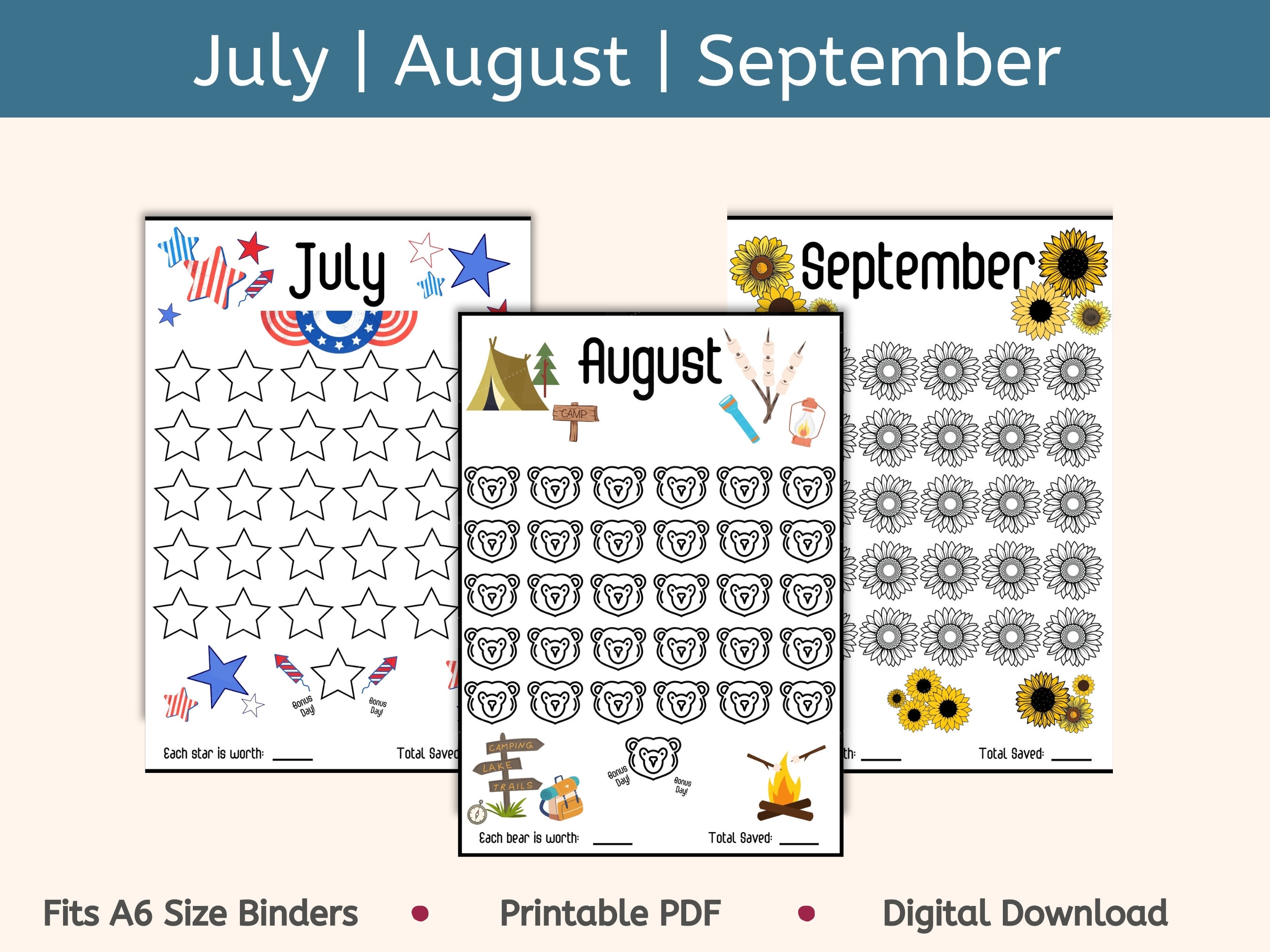 Monthly Challenge Tracker, Saving Tracker, Envelope Challenge, Money ...