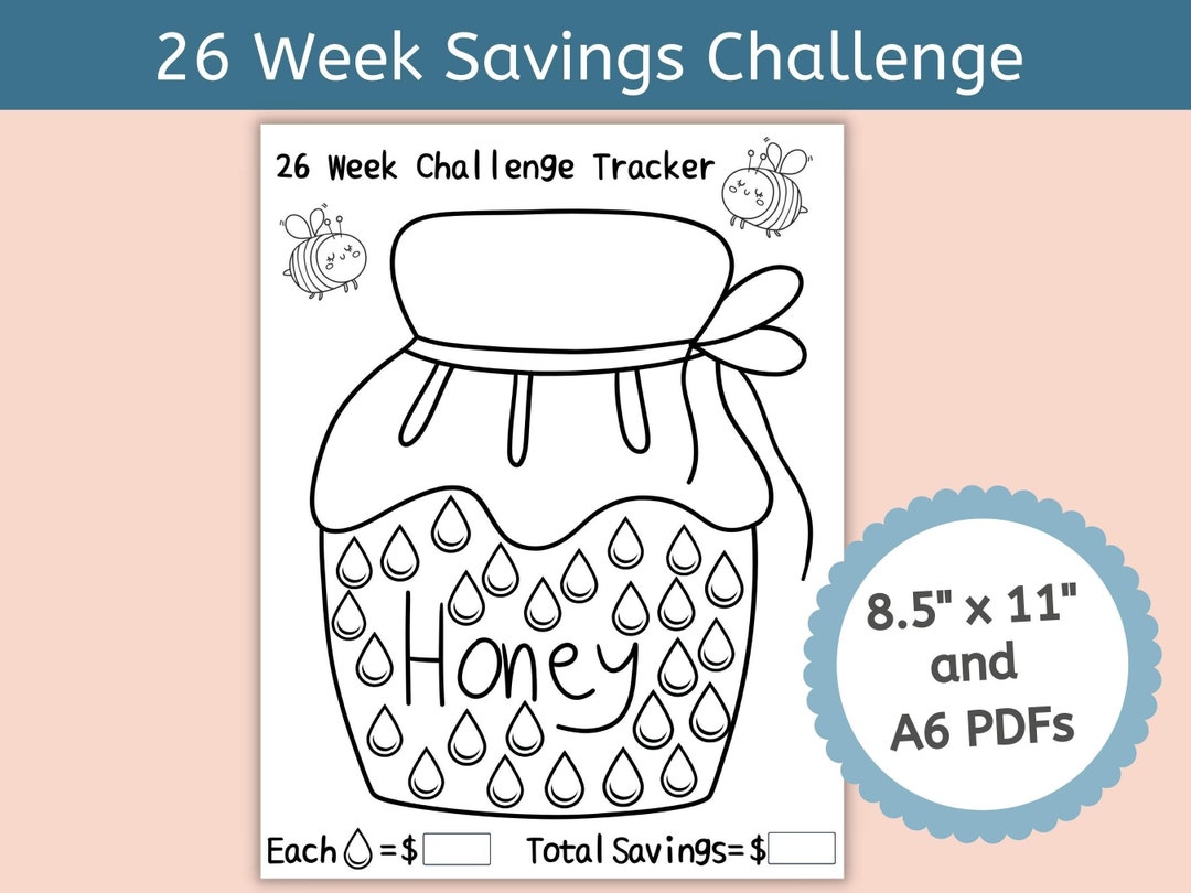 26 Week Challenge Tracker, Saving Tracker, Envelope Challenge, Money ...