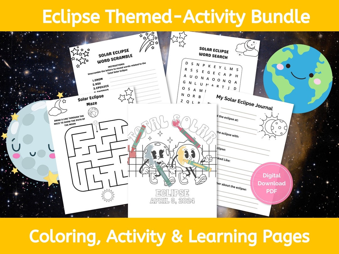 Total Solar Eclipse 2024, Eclipse Party Activities for Kids, April 8 ...