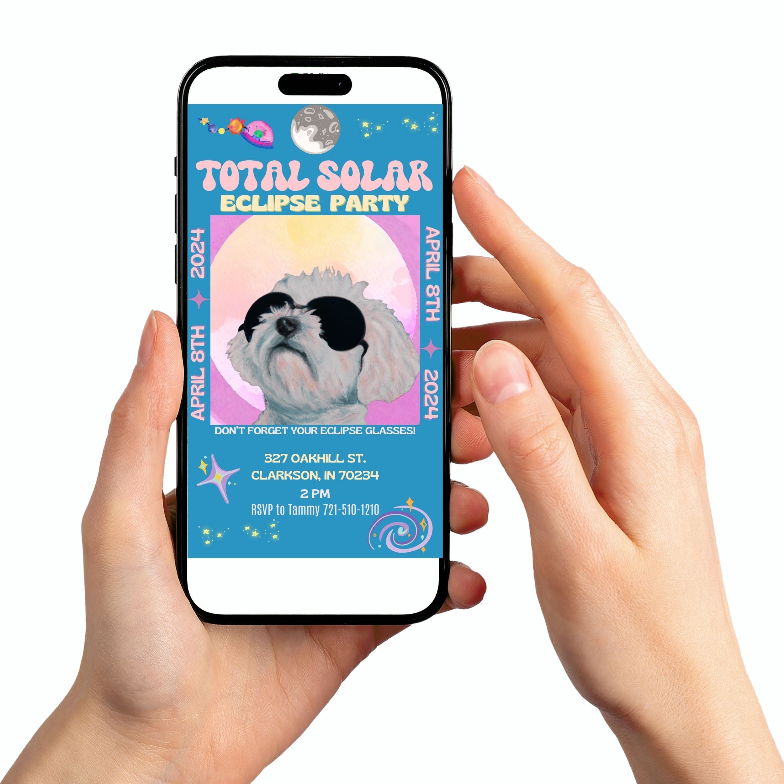 Editable Solar Eclipse Party Invitation, Printable Editable Template in ...