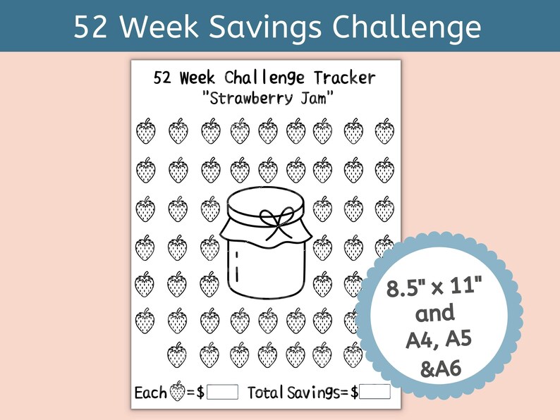 52 Week Challenge Tracker, Saving Tracker, Envelope Challenge, Money ...