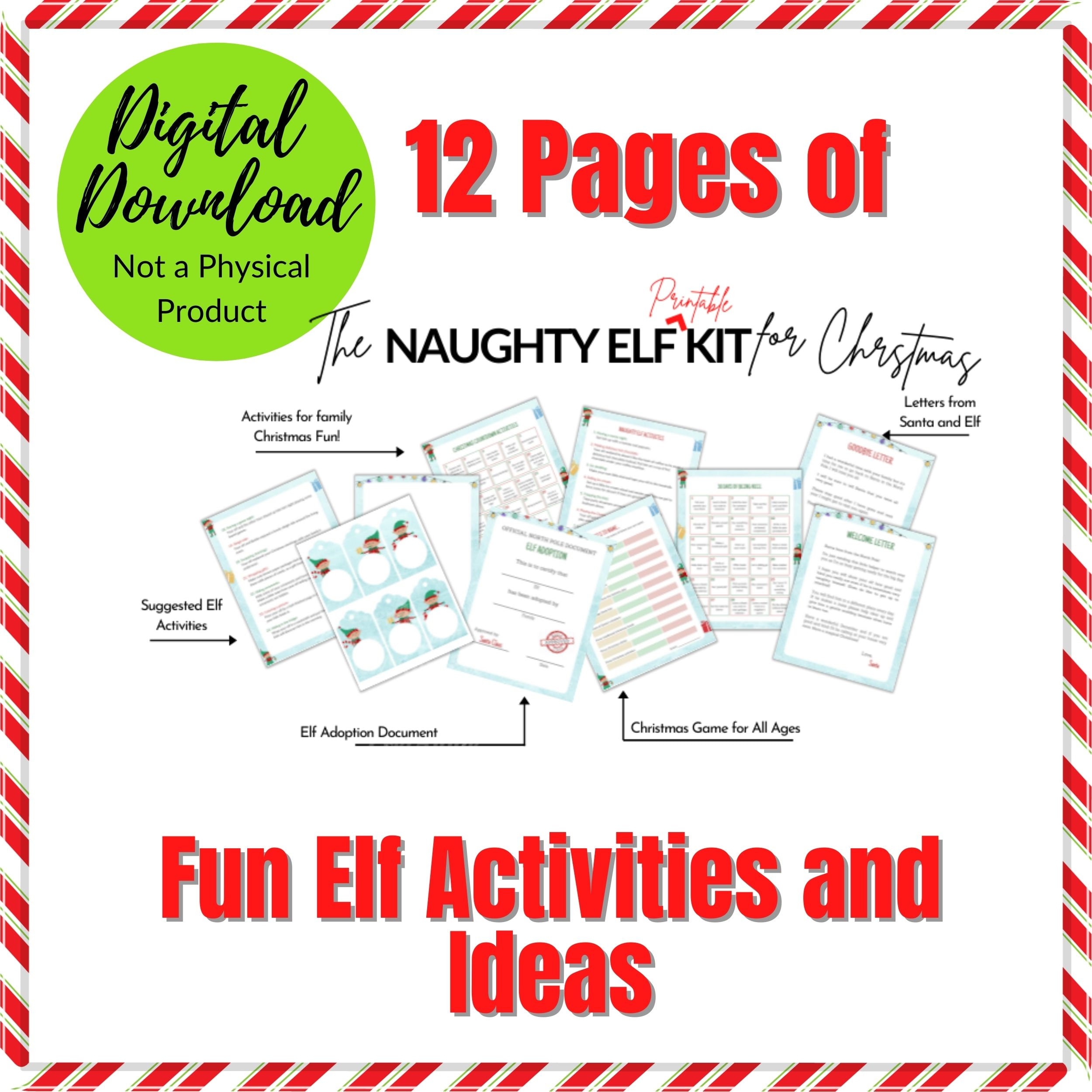 Naughty Elf, Christmas Elf Kit, Elf on the Shelf Kit Printables, Elf ...