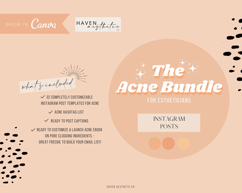 Instagram Post Templates Canva Acne Infographics for - Etsy
