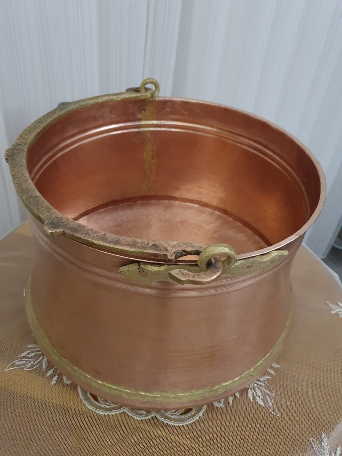 Copper Cauldron Pot Copper Bucket Hammered Copperbrass - Etsy