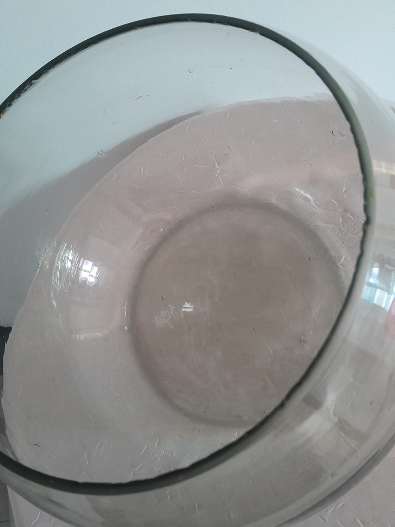 Vintage Large Clear Glass Centerpiece Bowl Glass Bowl Heavy - Etsy