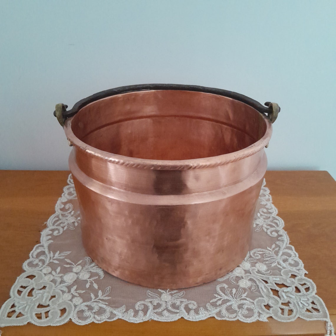 Copper Cauldron Pot, Vintage Copper Bucket, Hammered Copper Vintage Pot ...