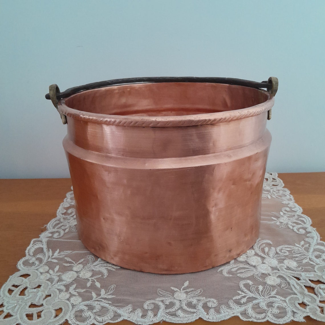 Copper Cauldron Pot, Vintage Copper Bucket, Hammered Copper Vintage Pot ...