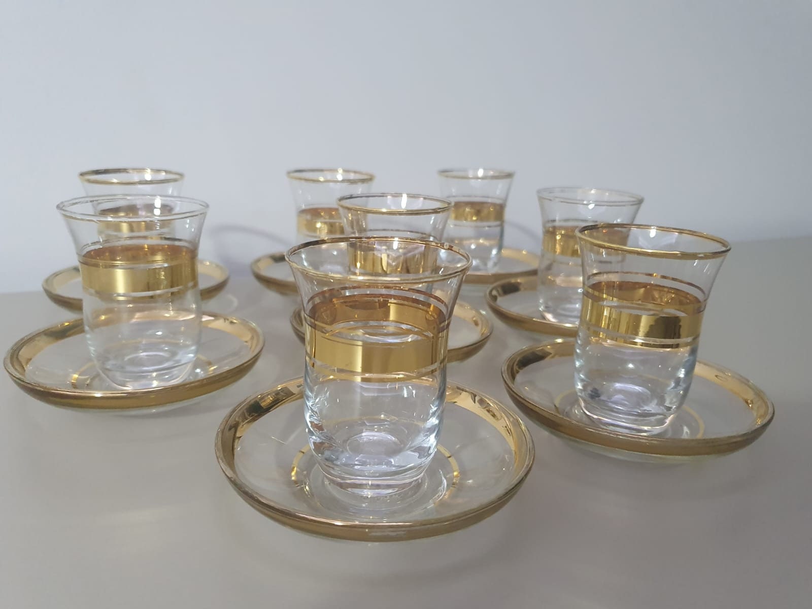 A Vintage 16 Piece Gilded Turkish Tea Cups & Saucer Set - Etsy
