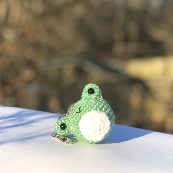 Crochet Fiber Arts Mini Crochet Frog Keychain Art & Collectibles etna ...