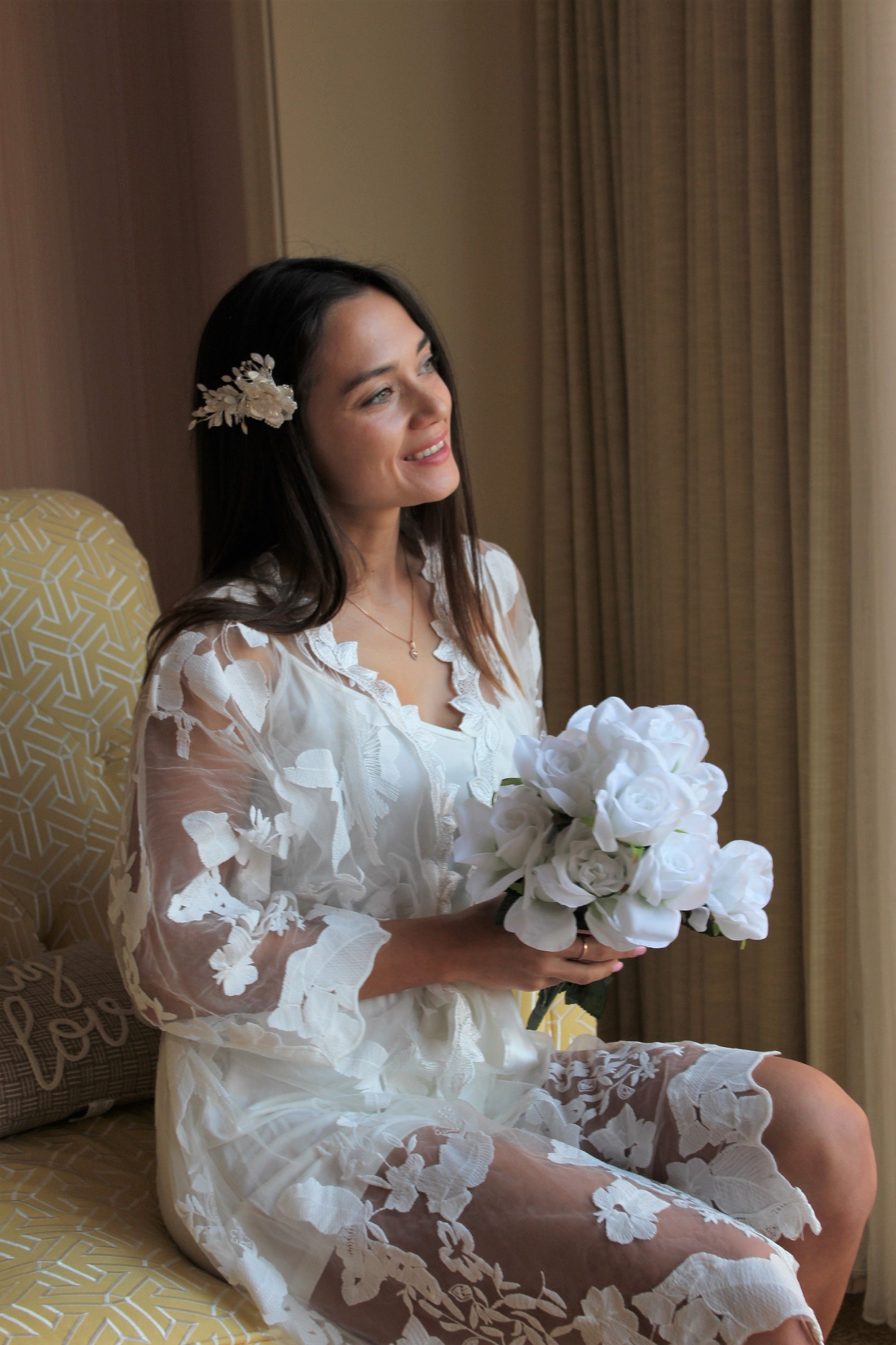 White Lace Bridal Robe/petal Lace Robe /bride Robe/honeymoon - Etsy