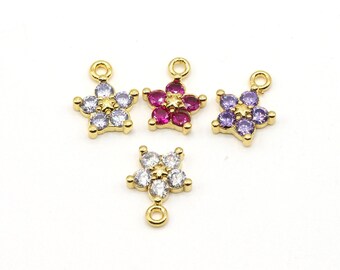 Gold Flower Charms | Etsy