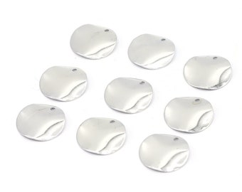 30mm Rhodium Large Round Charm, Round Disc Charm, Stamping Tag ...