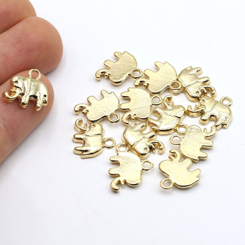 Gold Elephant Charm - Etsy