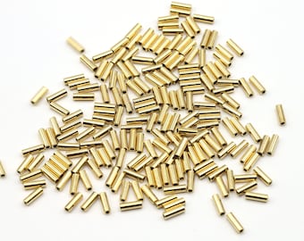 24k Shiny Gold Plated Tubes, Bead Core, Inner 4mm, Channel Bead Cores ...