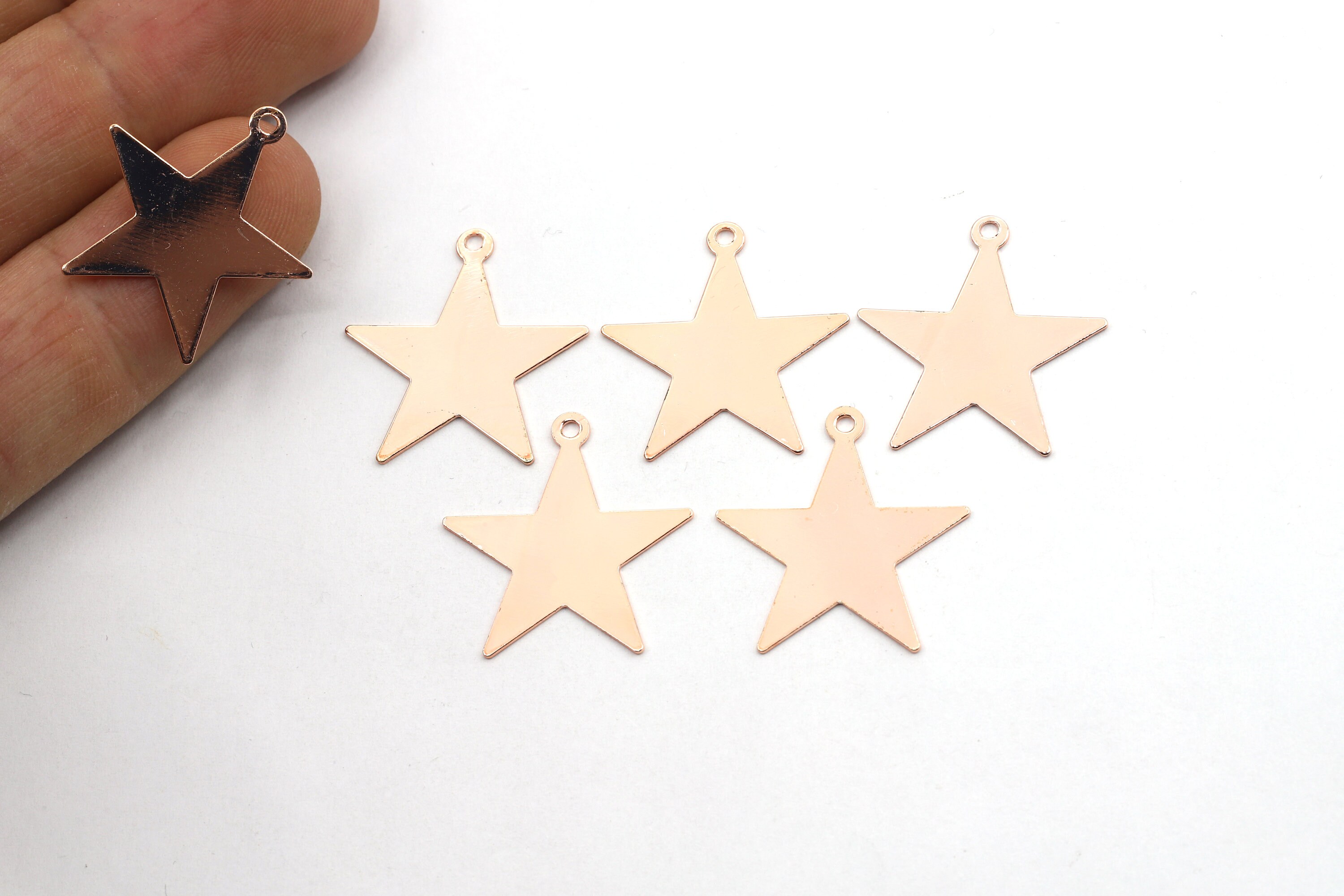 Rose Gold Star Mini Charm Rose Gold Star Pendant 10 Pieces - Etsy