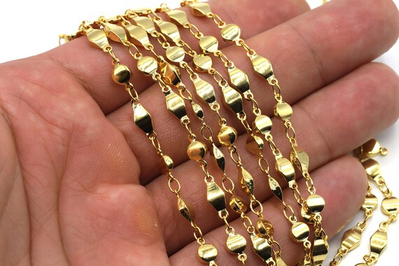 24K Gold Round Chains 5x11mm Filled Ring Chains Chain for - Etsy