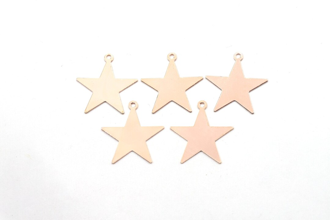Rose Gold Star Mini Charm, Rose Gold Star Pendant 10 Pieces - Etsy