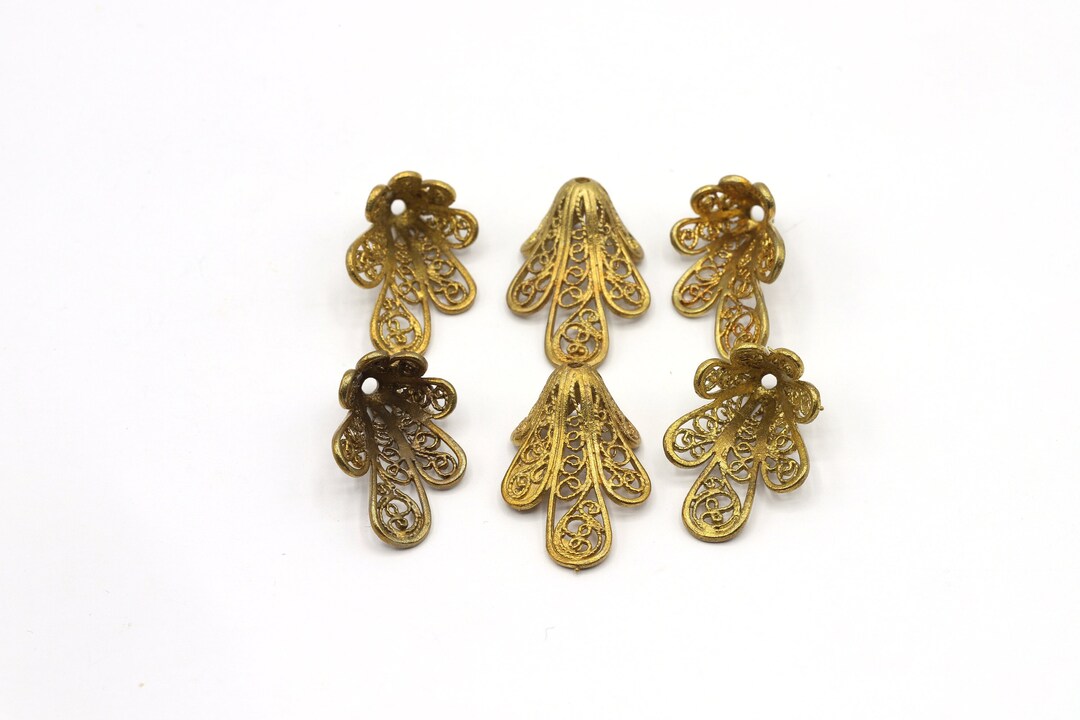 Raw Brass Bead Caps 25x18mm İnternal Size 10mm 10 Pieces - Etsy