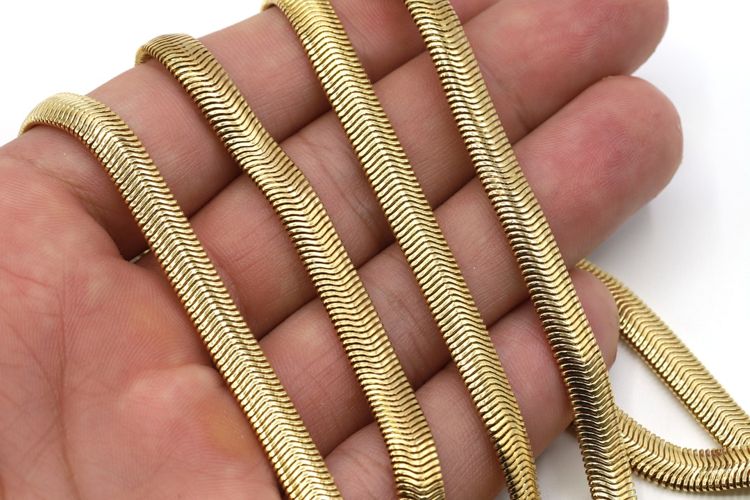 24K Gold Snake Chains 6mmchain for Necklace, Snake Patterned Chain ...