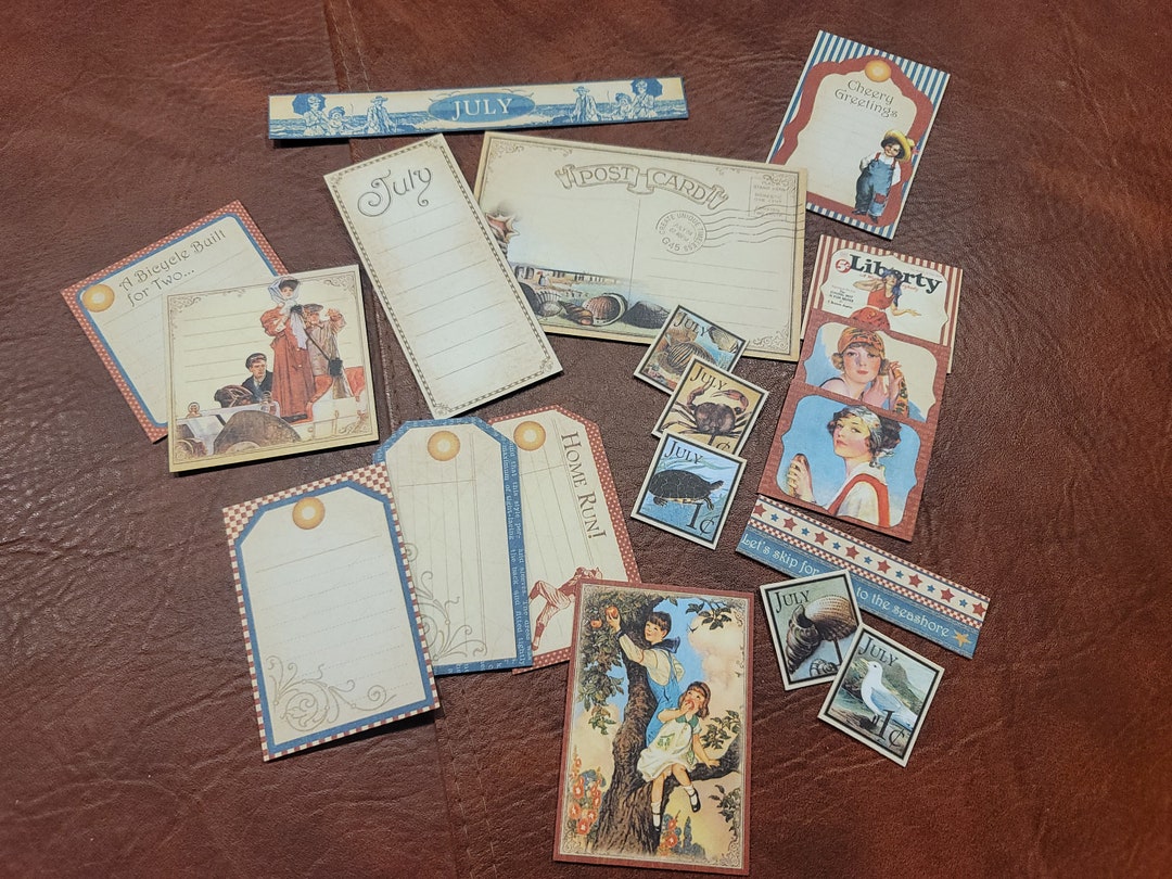 Graphic 45 Hand Made July Junk Journal Ephemera - Etsy